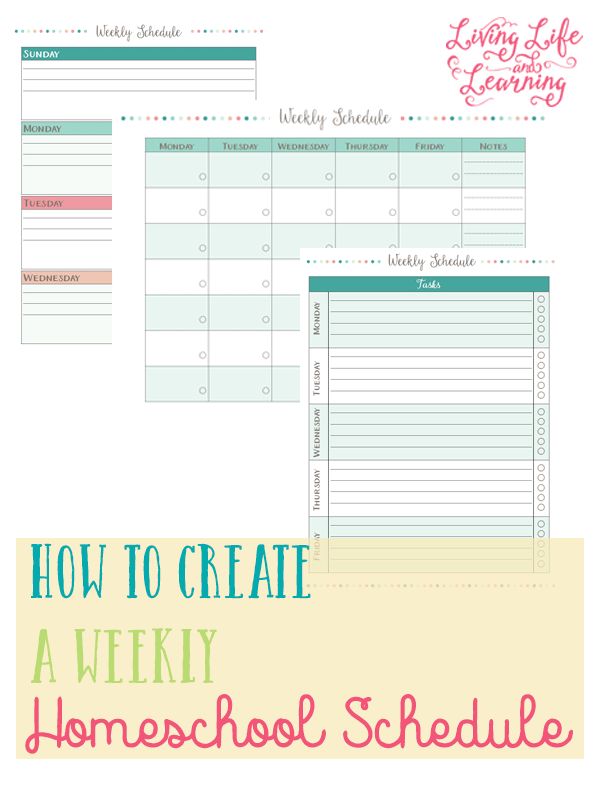 Free Weekly Homeschool Schedule Printable - The Homeschool Village