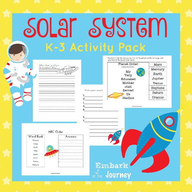 FREE Solar System Activity Pack for K-3 - The Homeschool Village