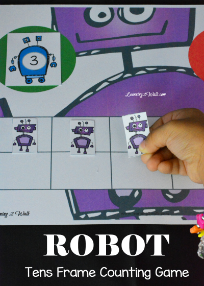 Free Robot Kindergarten Math Tens Frame Counting Game - The Homeschool ...