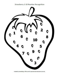 Strawberry Number Recognition Free Printable - The Homeschool Village